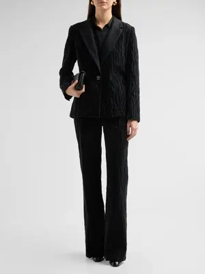 Ramy Brook Valentina Textured High-rise Jeans