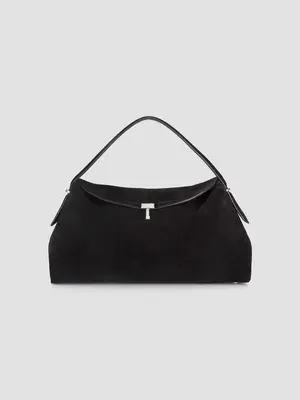 TOTEME T-lock Suede Top Handle Bag - Espresso