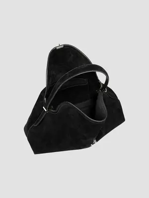 TOTEME T-lock Suede Top Handle Bag - Espresso