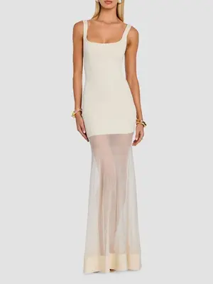 SEROYA Inga Sheer Knit Maxi Dress