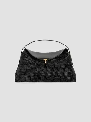 TOTEME T-lock Woven-leather Top Handle Bag