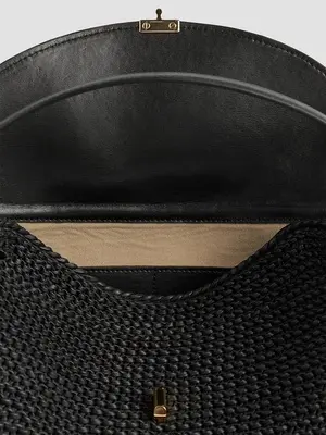 TOTEME T-lock Woven-leather Top Handle Bag