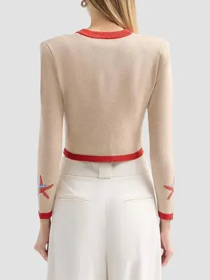 Retrofete Aralyn Coral Seashell Knit Cardigan