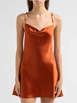 Retrofete Marvel Satin Mini Dress - Rust