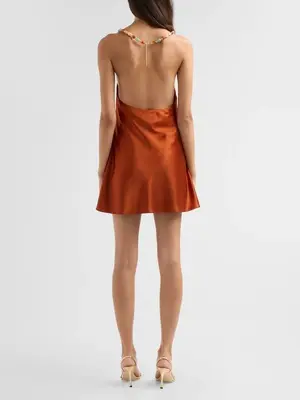 Retrofete Marvel Satin Mini Dress - Rust