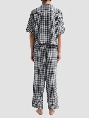 PAPINELLE Gingham Seersucker Cotton-blend Pajamas