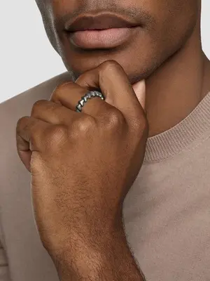 David Yurman Armory Band Ring In Titanium, 6.2mm
