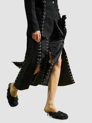 Simone Rocha Grommet Ring Sculpt Ripple Midi Skirt