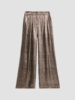 Ramy Brook Oscar -print Wide-leg Pants - Metallic Python