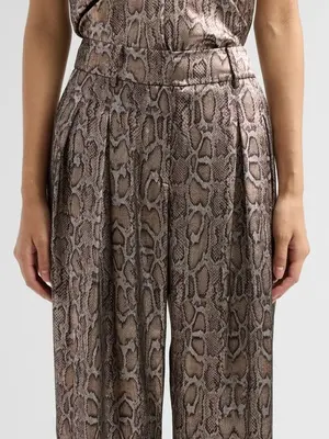 Ramy Brook Oscar -print Wide-leg Pants - Metallic Python