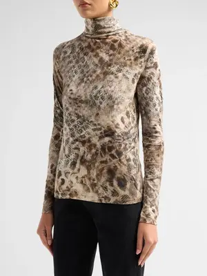 Ramy Brook Thea Python-print Cotton-blend Top