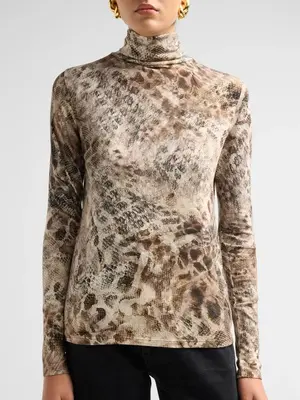 Ramy Brook Thea Python-print Cotton-blend Top