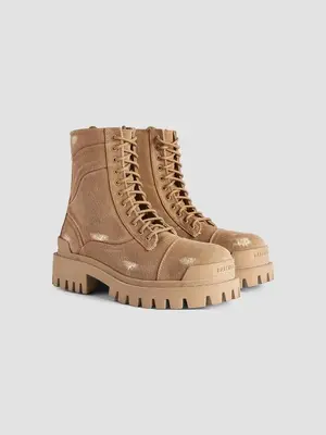 Balenciaga Combat Strike Boots - Light Brown