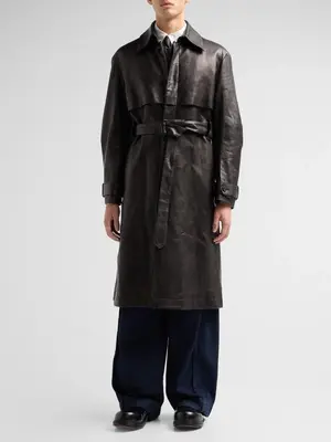 Public School Lafayette Leather Longline Coat