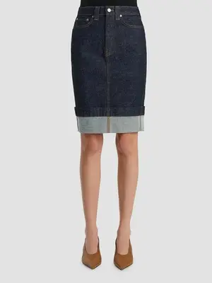 Khaite Kendra Denim Pencil Skirt