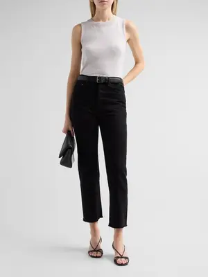 Oscar De La Renta Cropped Wool Twinset Tank
