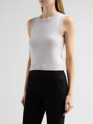 Oscar De La Renta Cropped Wool Twinset Tank