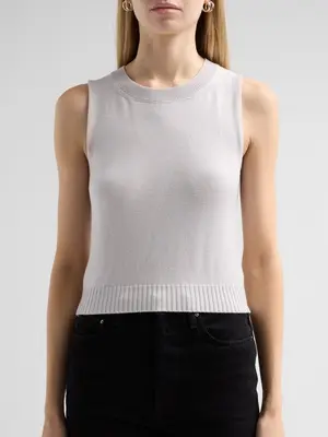 Oscar De La Renta Cropped Wool Twinset Tank