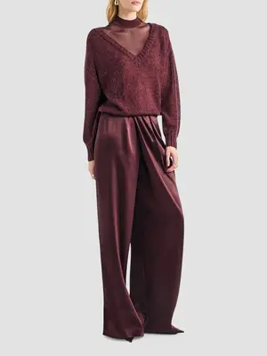 SEROYA Camryn Draped Satin Pants