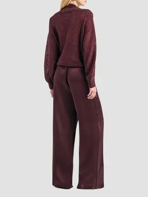 SEROYA Camryn Draped Satin Pants