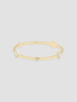 Ramy Brook Eliza Goldtone, Enamel & Glass Crystal Bangle - Two Tone