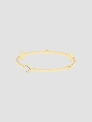 Ramy Brook Eliza Goldtone, Enamel & Glass Crystal Bangle