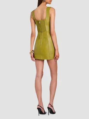 Retrofete Tilde Leather Body-con Mini Dress