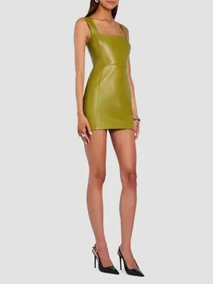 Retrofete Tilde Leather Body-con Mini Dress