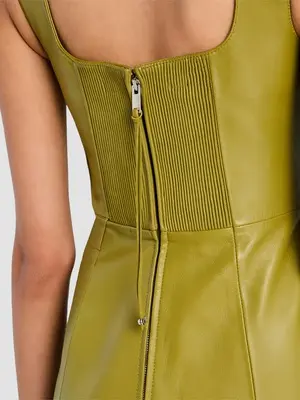 Retrofete Tilde Leather Body-con Mini Dress