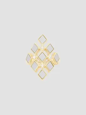 Ramy Brook Eliza Goldtone, Enamel & Glass Crystal Ring - Two Tone