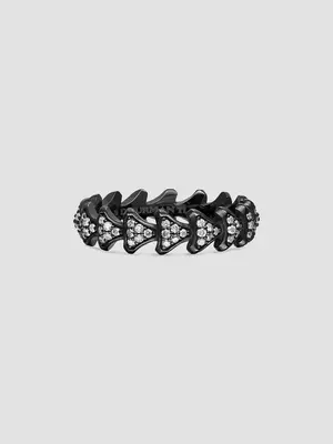 David Yurman Armory Band Ring In Black Titanium - Diamond