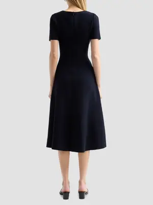 Oscar De La Renta Floral Jacquard Knit Midi Dress