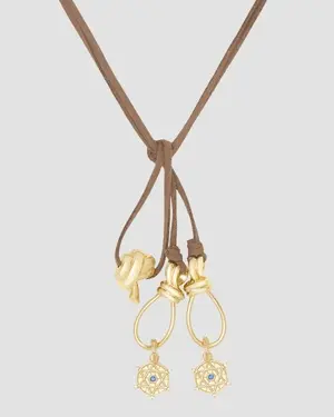 Ramy Brook Elle Goldtone, Suede & Cubic Zirconia Pendant Necklace