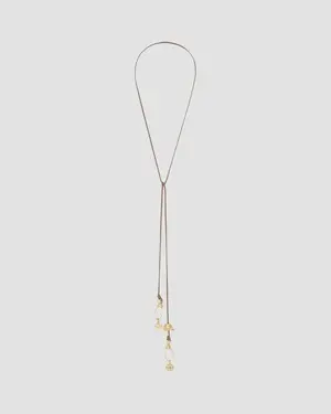 Ramy Brook Elle Goldtone, Suede & Cubic Zirconia Pendant Necklace