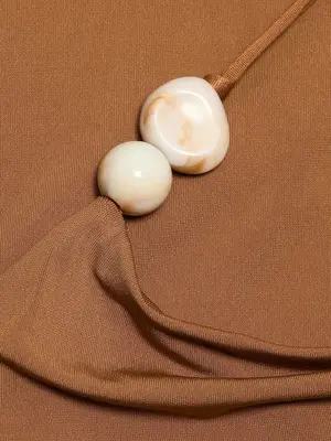 Significant Other Amren Bead-detail Draped Jersey Minidress