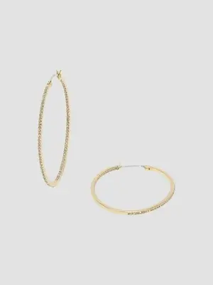 Ramy Brook Khatia Goldtone & Glass Crystal Hoop Earrings