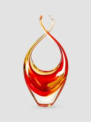 DALE TIFFANY Sunset Embrace Glass Sculpture - Red