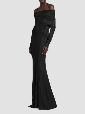 Balenciaga Off-shoulder Maxi Dress