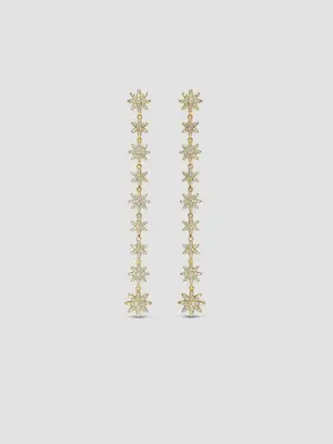 David Yurman Starburst Drop Earrings In 18k Yellow Gold With Diamonds, 70.9mm - Diamond