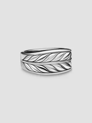 David Yurman Chevron Three Sided Signet Ring In Sterling Mm - Silver