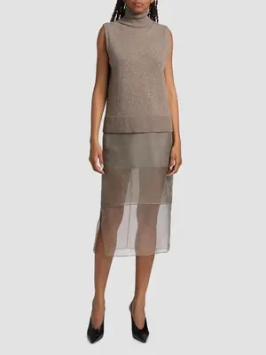 Brandon Maxwell The Bruno Sleeveless Wool-cashmere Vest - Truffle
