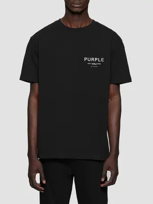 PURPLE BRAND Logo Jersey Crewneck T-shirt - Black