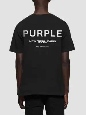 PURPLE BRAND Logo Jersey Crewneck T-shirt