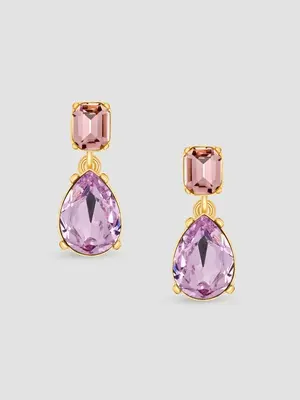 Oscar De La Renta Goldtone & Glass Crystal Drop Earrings - Violet