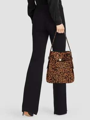 TOTEME Belted Calf-hair Bucket Bag - Leopard
