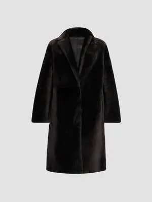 YVES SALOMON Reversible Shearling Coat - Etain
