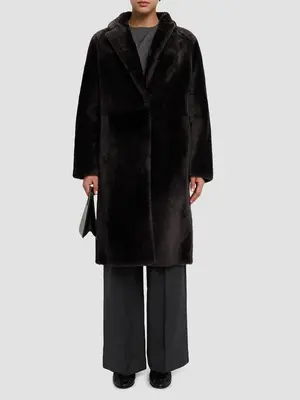 YVES SALOMON Reversible Shearling Coat - Etain