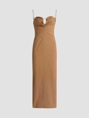 Significant Other Quentin Sculpted Stretch-cotton Maxi Dress