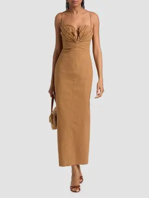 Significant Other Quentin Sculpted Stretch-cotton Maxi Dress