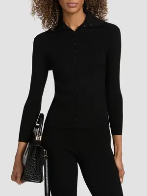 TOTEME Fitted Polo Cardigan - Black